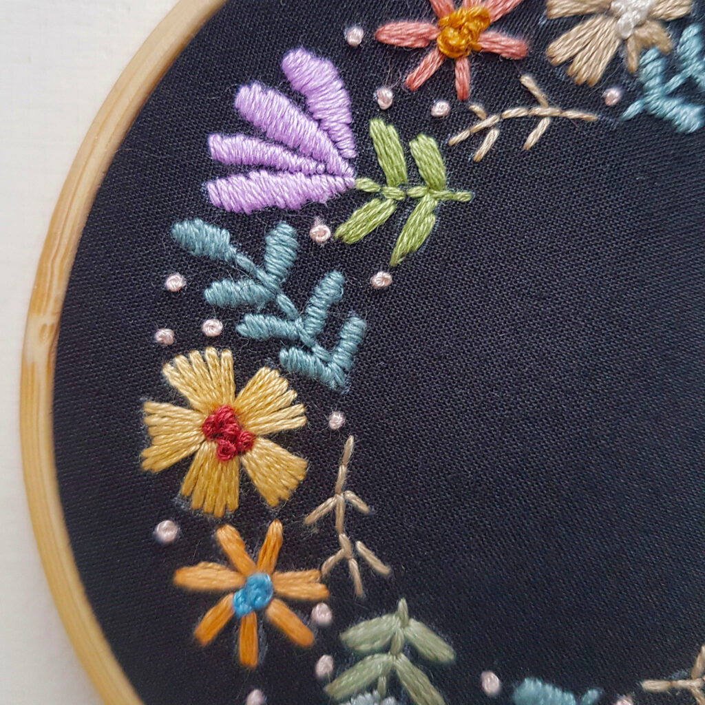 Floral Wreath – Free Printable Embroidery Pattern | Drop The Weasel